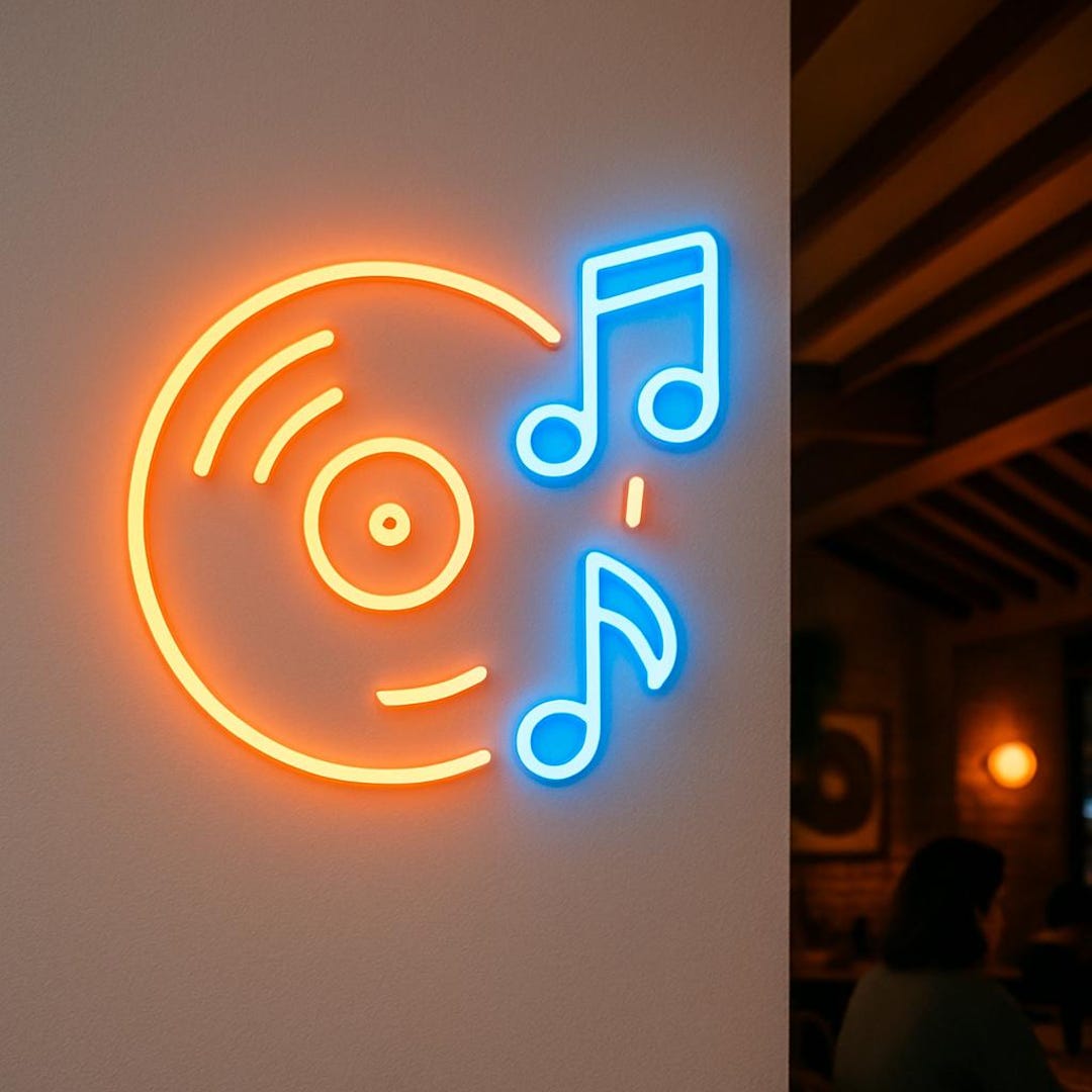 Vinyl Record Neon Sign. Recording Studio Light. Vinyl Record Stores Led ...