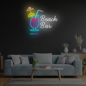 Beach Bar Neon Sign: Light up Your Bar. Cocktail Light Sign - Etsy