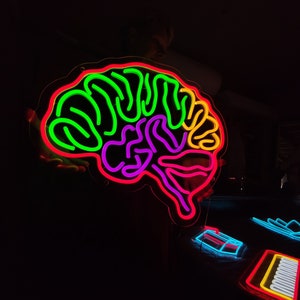 Brain Neon Sign, Human Brain Led Sign, Human Organ Decor Led Light ...