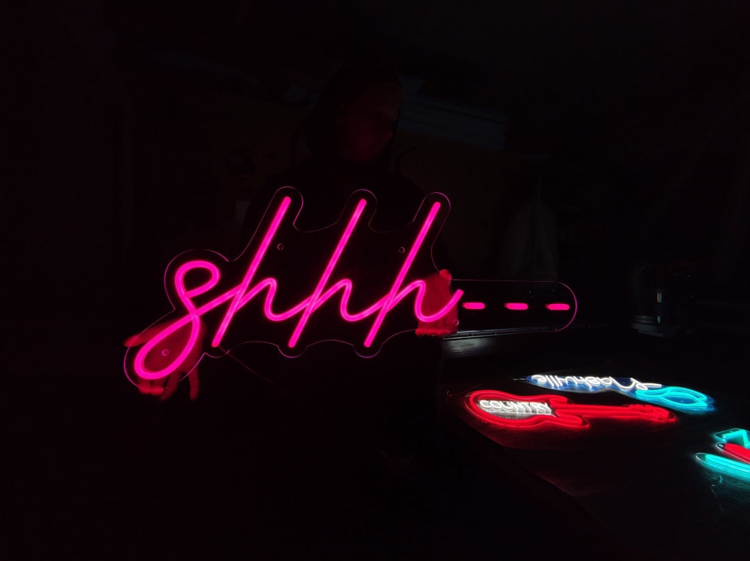 Shhh Led Neon Sign, Shhh Neon Sign, Shhh Led Neon Sign, Custom Neon ...