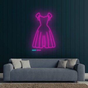 Cloth Neon Sign, Dress Neon Sign, Woman Dress Led Light, Frock Light ...