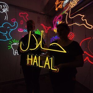 Halal Neon Sign, Halal Food Led Light, Halal Meat Neon Lights, Islam ...