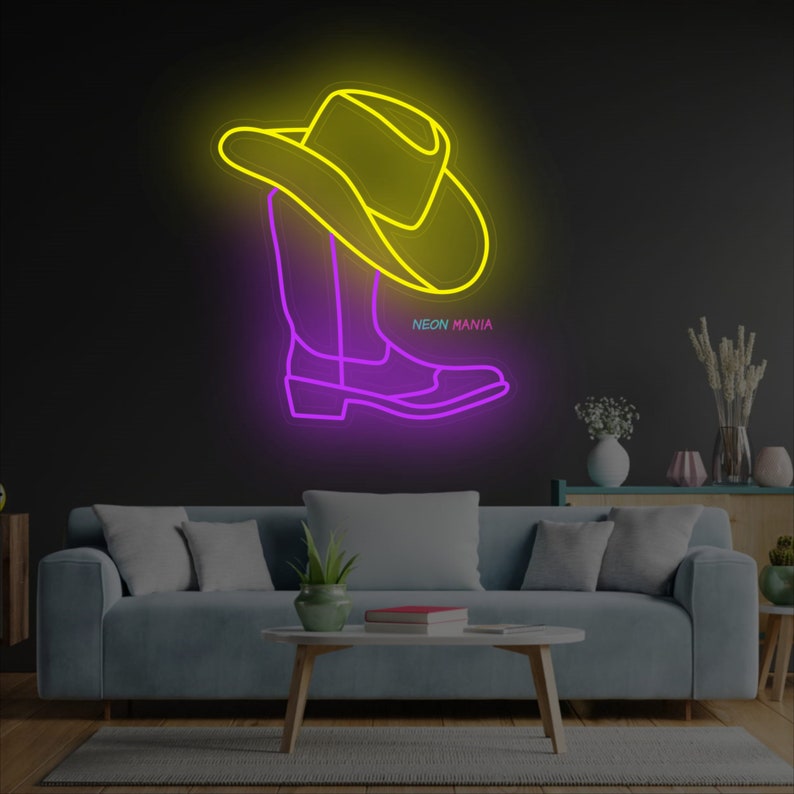 Cowboy Boot Neon Sign Cowboy Hat Light Sign Cowboy Shoe Led - Etsy