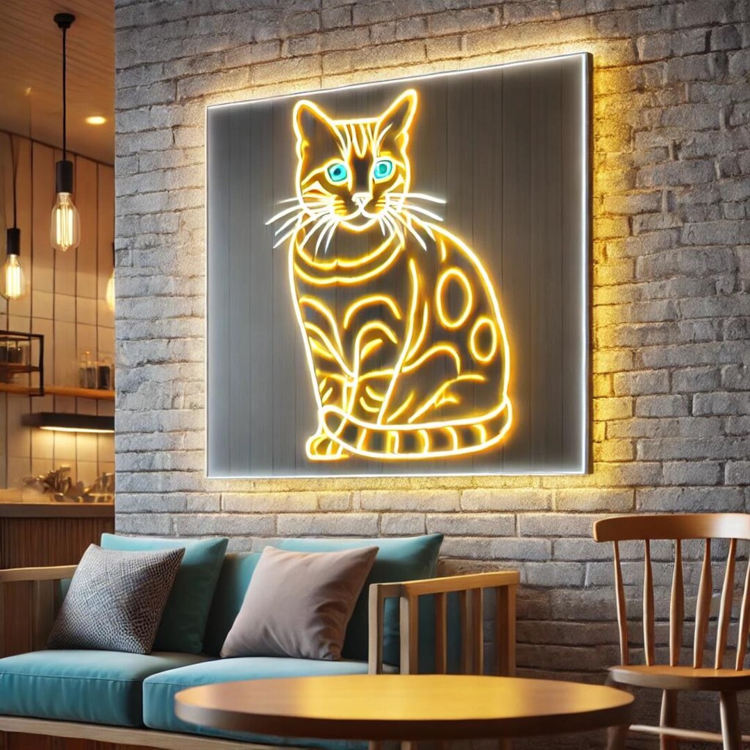 Custom Cat Neon Sign. British Shorthair, Scottish Fold, Abyssinian ...