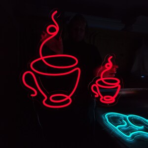 Cup Neon Sign, Coffee Cup Led Neon Sign, Tea Cup Neon Lights, Mug Light ...