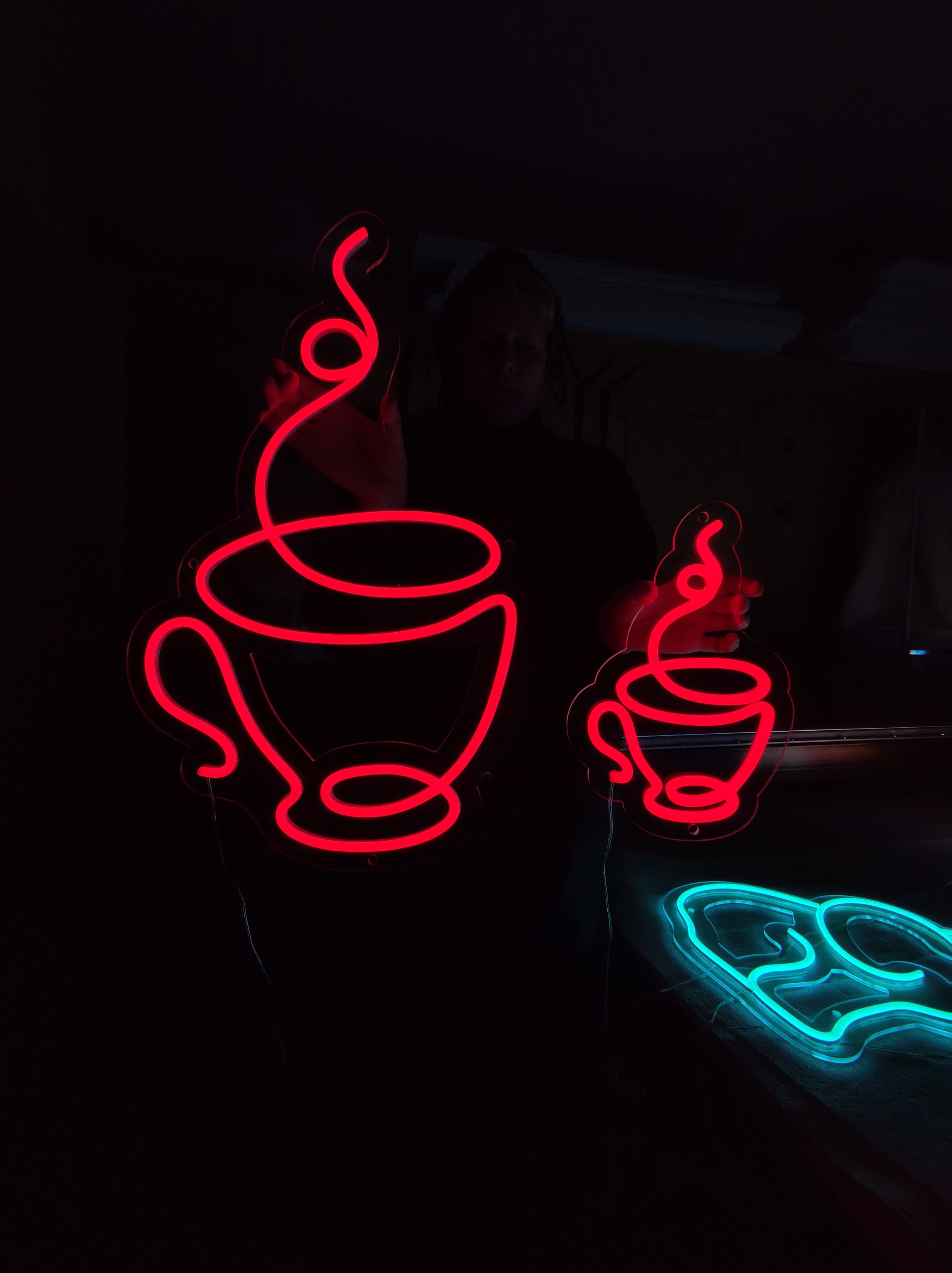 Cup Neon Sign Coffee Cup Led Neon Sign Tea Cup Neon Lights - Etsy