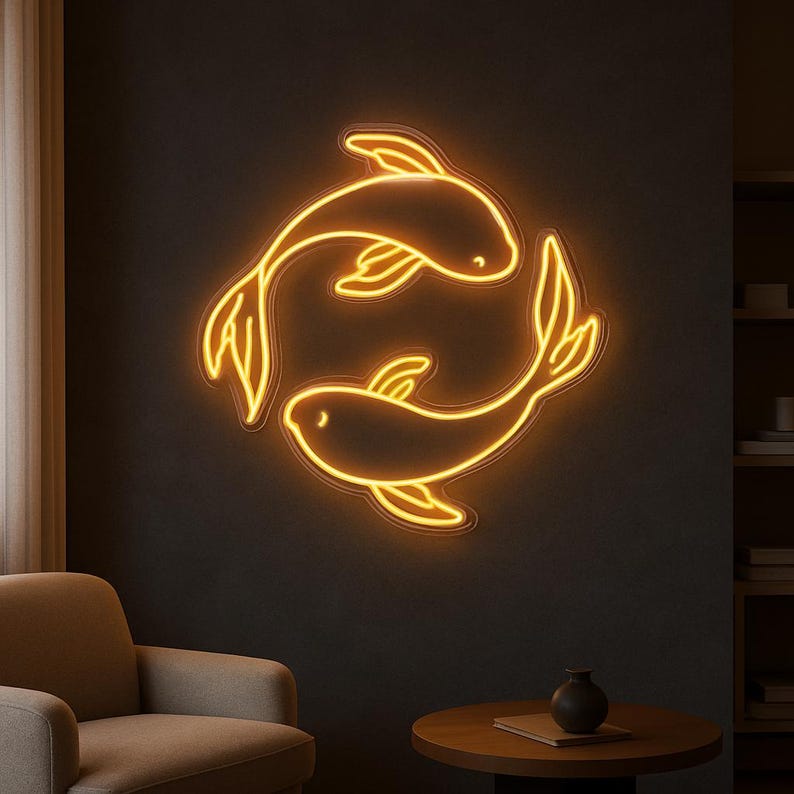 Koi Fish Neon Sign. Japanese Fish Led Light. Koi Carp Neon. Lucky Fish ...