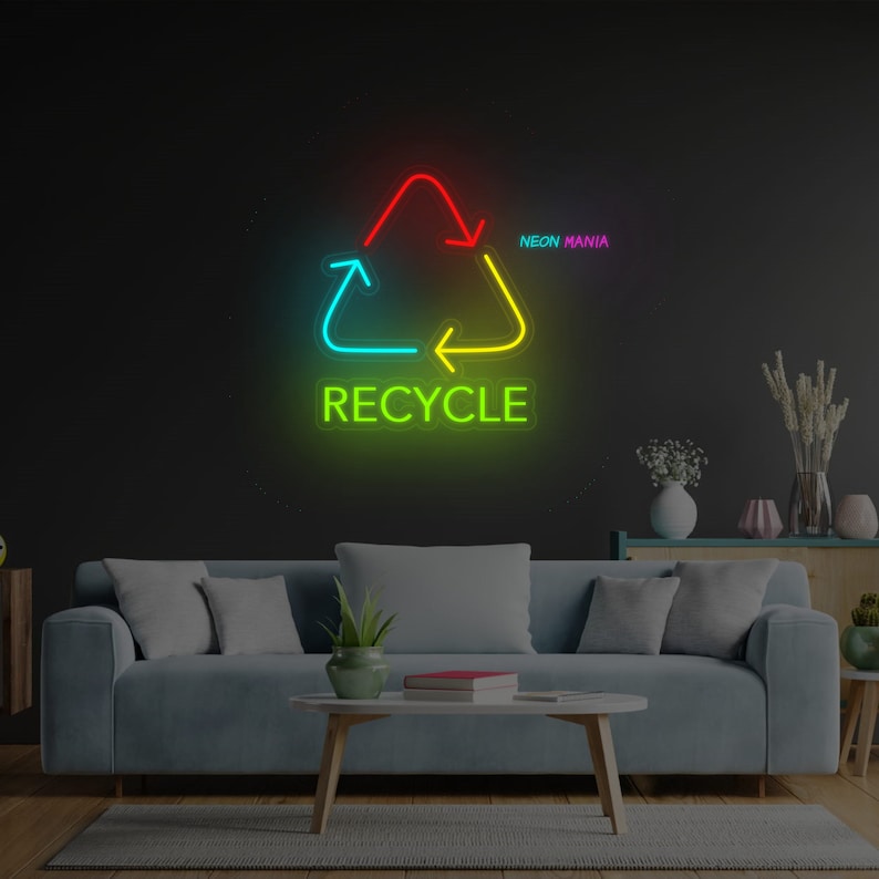 Recycle Neon Sign, Recycling Symbol Neon Light, Ecology Led Light ...