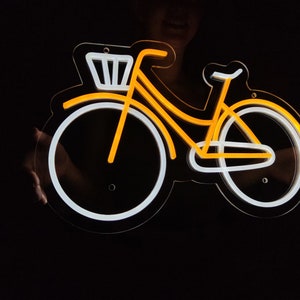 Bike Neon Sign Bicycle Led Neon Bicycle With a Basket in - Etsy