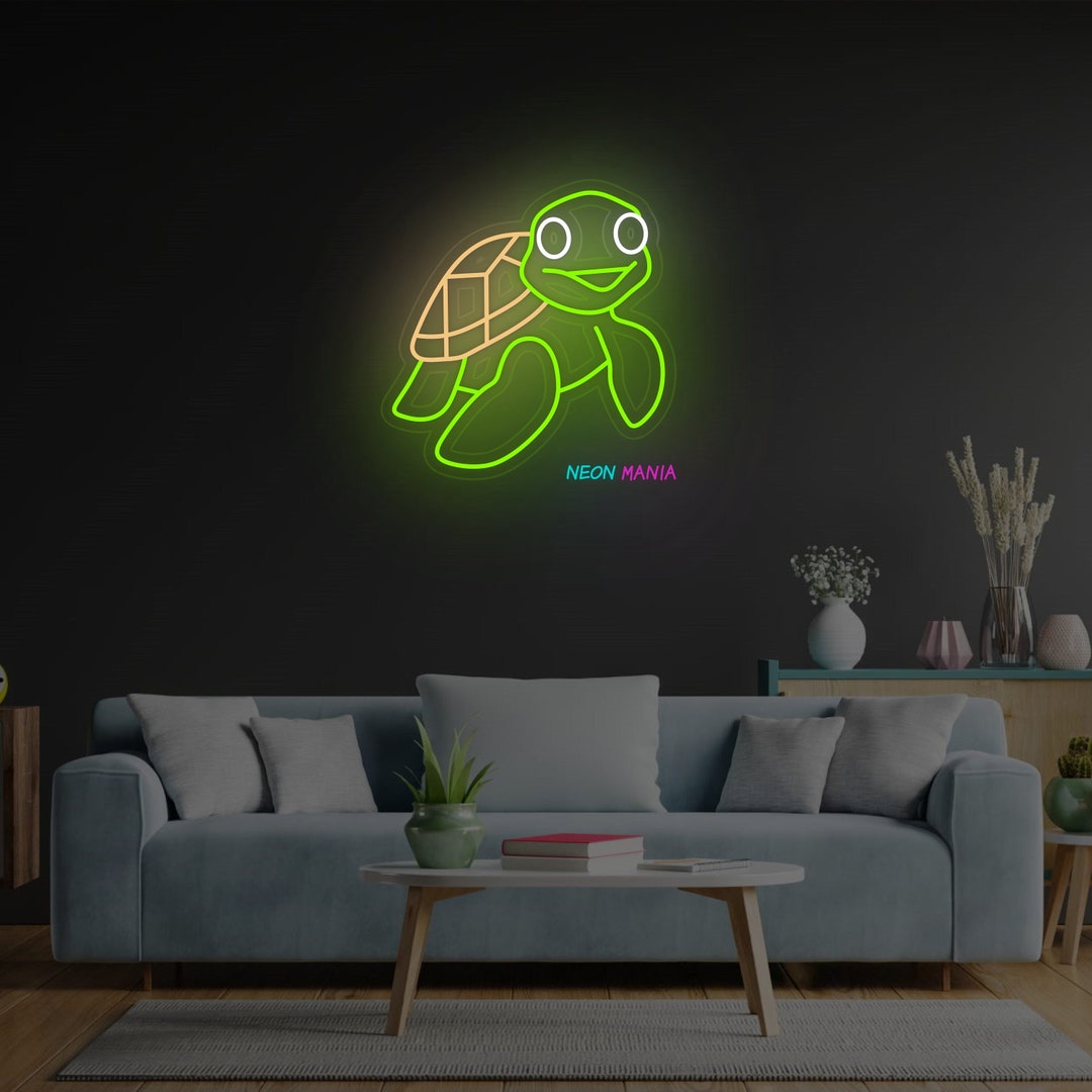 Turtle Neon Sign: Light up Your Room. Kids Room Led Decor. Sea Turtle ...