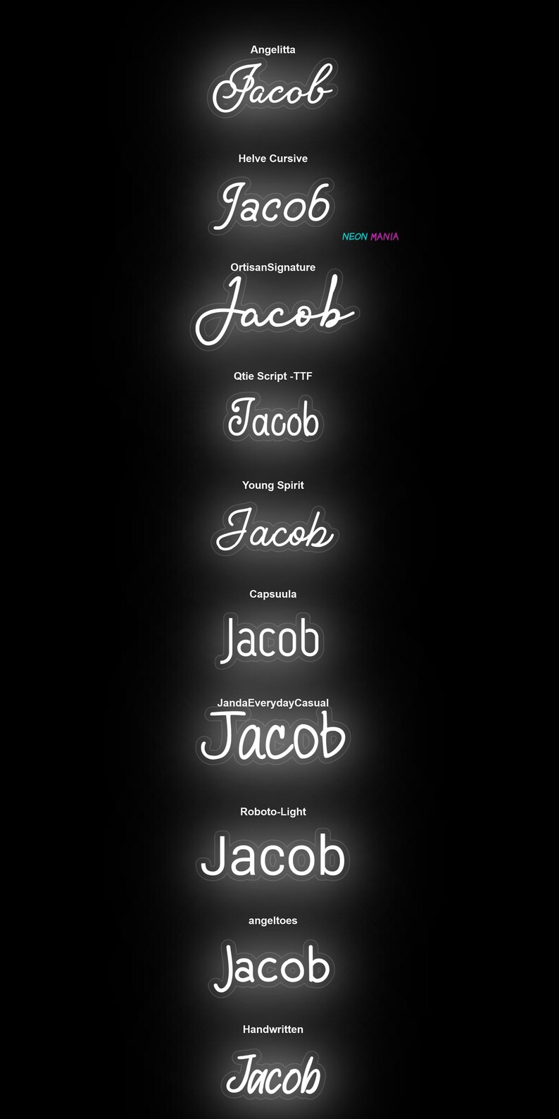 Jacob Name Neon Sign Jacob Led Neon Sign Custom Name Neon - Etsy Australia