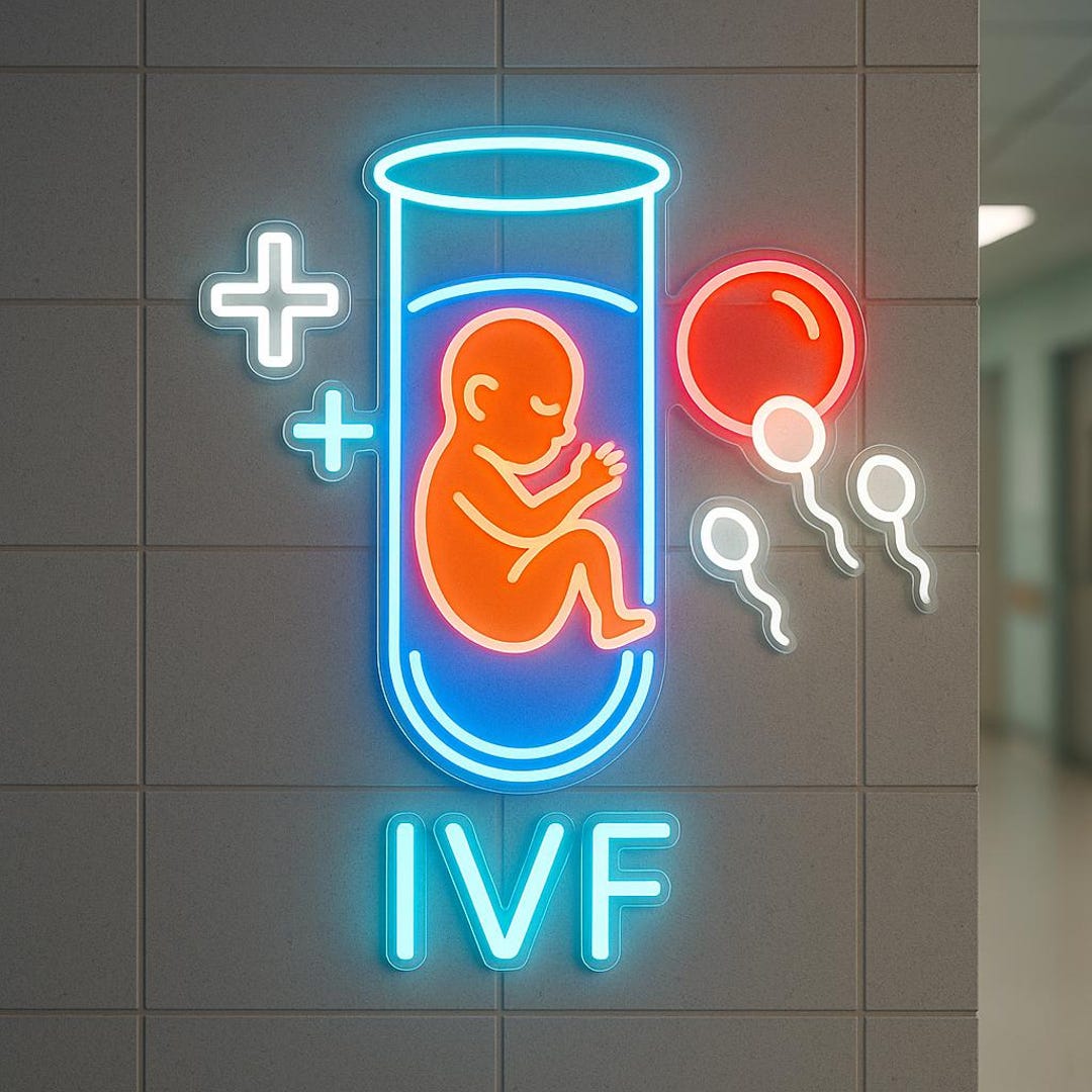 IVF LED Neon Sign. Fertility Led Sign. Embryo Led Decor. Fertilization ...