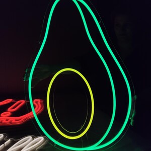 Avocado Neon Sign, Avocado Led Neon Light for Kitchen, Cafe, Custom ...