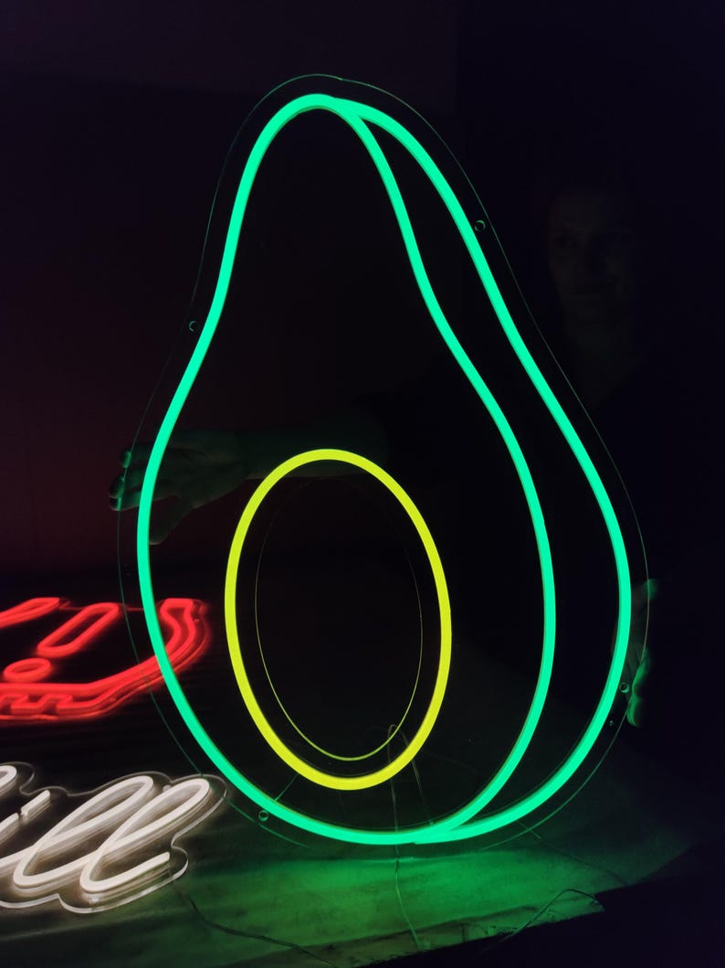 Avocado Neon Sign, Avocado Led Neon Light for Kitchen, Cafe, Custom ...