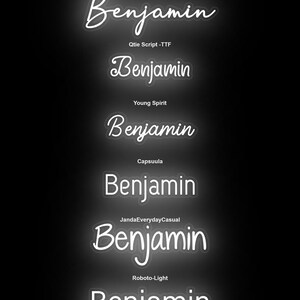 Benjamin Name Neon Sign Benjamin Led Neon Sign Custom Name - Etsy