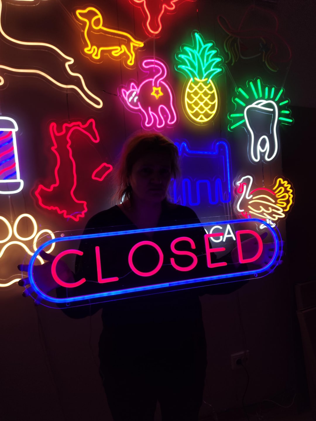 Closed Neon Sign | Flashing On\off Sign | Custom Shop Decor - Etsy
