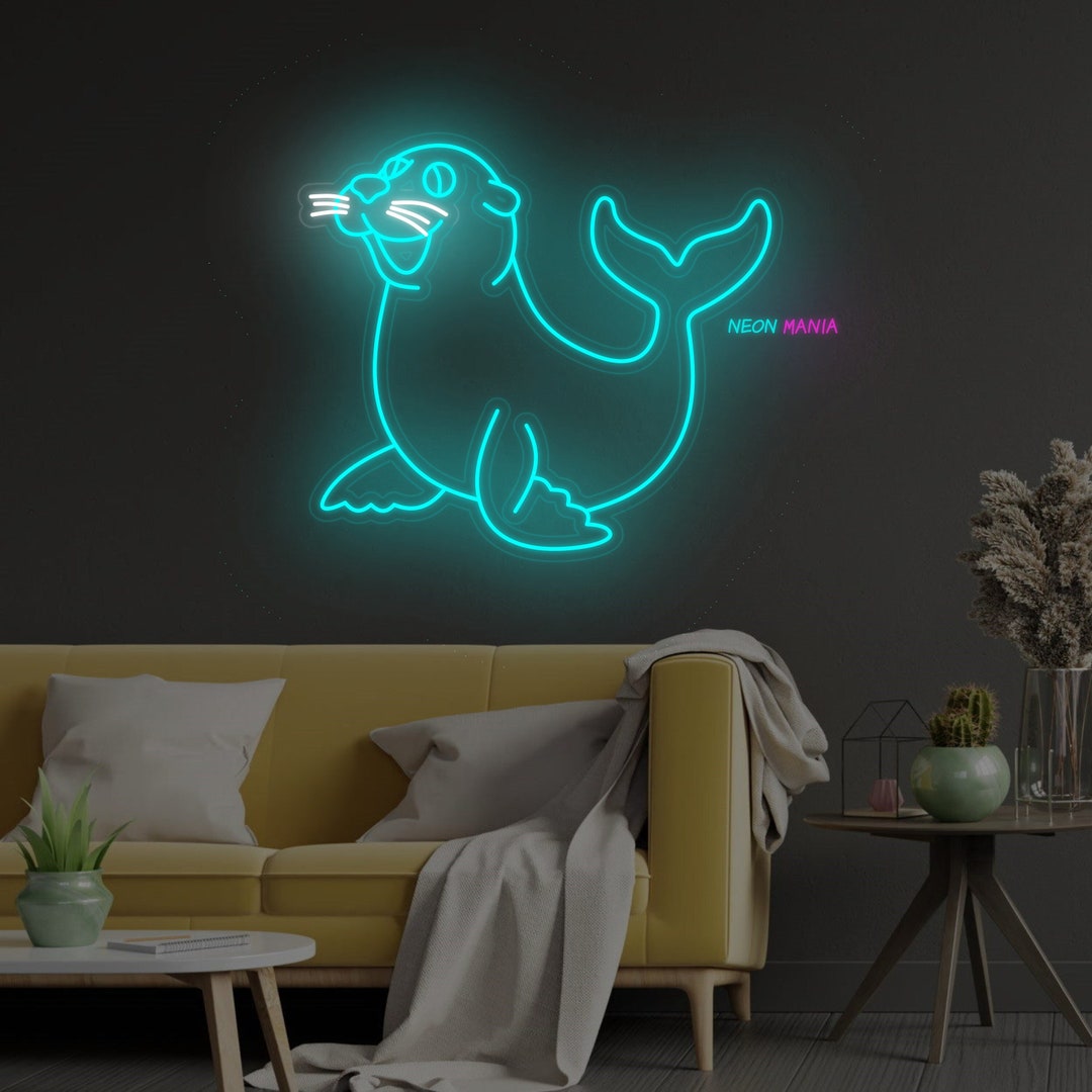 Seal Neon Sign: Light up Your Space With Cute Animal - Etsy