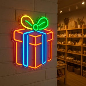 Gift Studio Neon Sign. Gift Box Led Light Sign. Gift Shop Decor ...