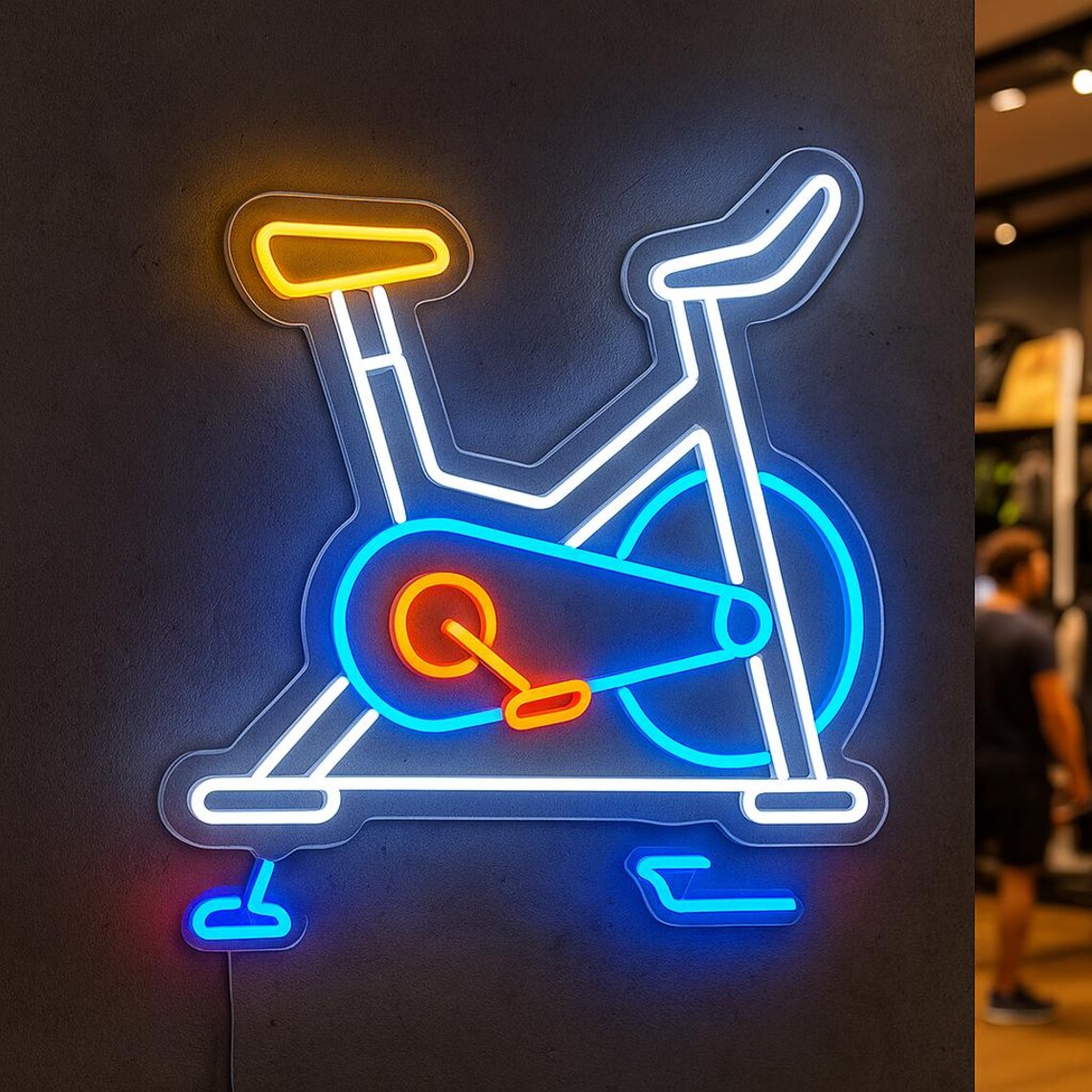 Spinning Neon Sign. Spinbike LED Decor. Cardio Workout Neon Decor ...