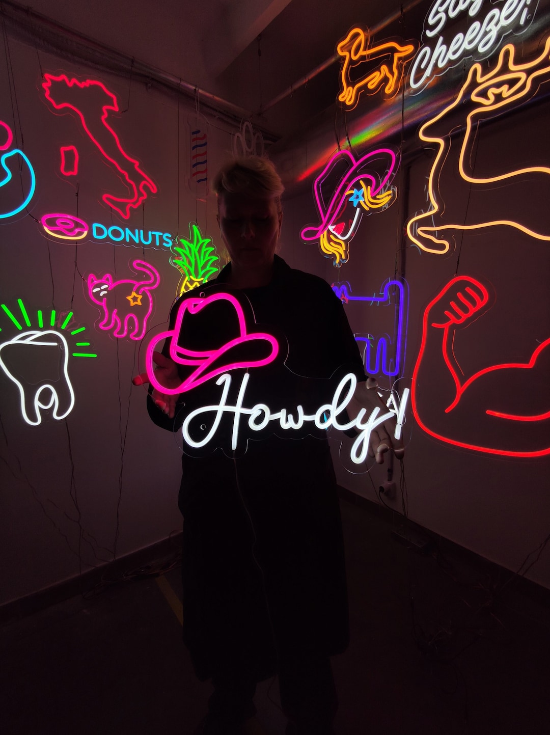 Howdy Neon Sign, Led Cowboy Hat Sign, Western Led Sign, North American ...