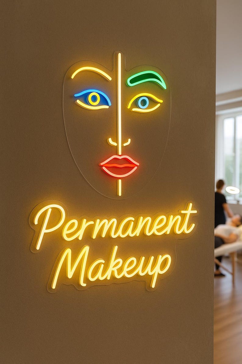 Permanent Makeup Neon Sign. Beauty Salon LED Decor. Permanent Makeup ...