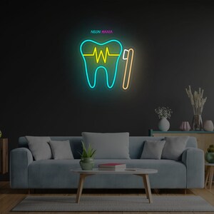 Tooth and Toothbrush Neon Sign: Light up Your Dental Clinic. Dentist ...