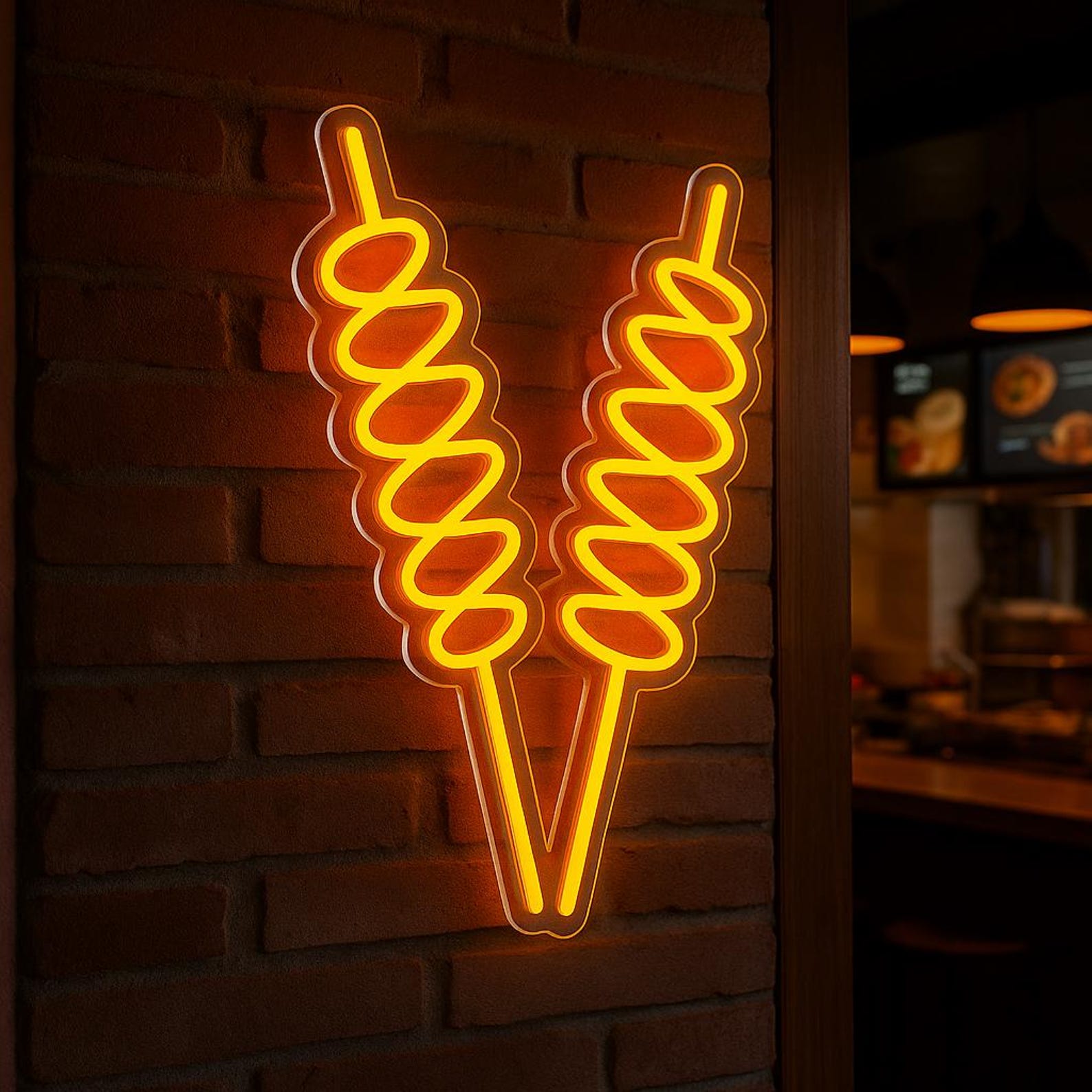 Twist Potatoes Neon Sign. Chipstick Led Neon. Tornado Fries Neon Light ...