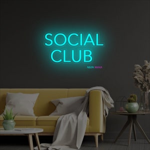 Social Club Neon Sign, Club Led Light Sign, Custom Led Sign for Your ...