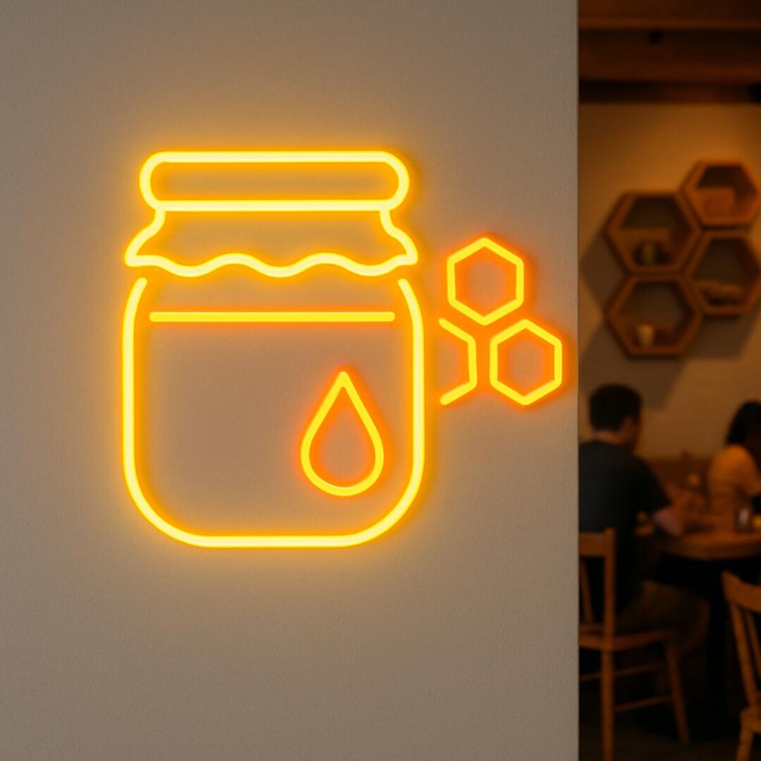 Honey Jar Neon Sign. Honey Stores Light. Ranch Led Sign. Beekeeper Gift ...