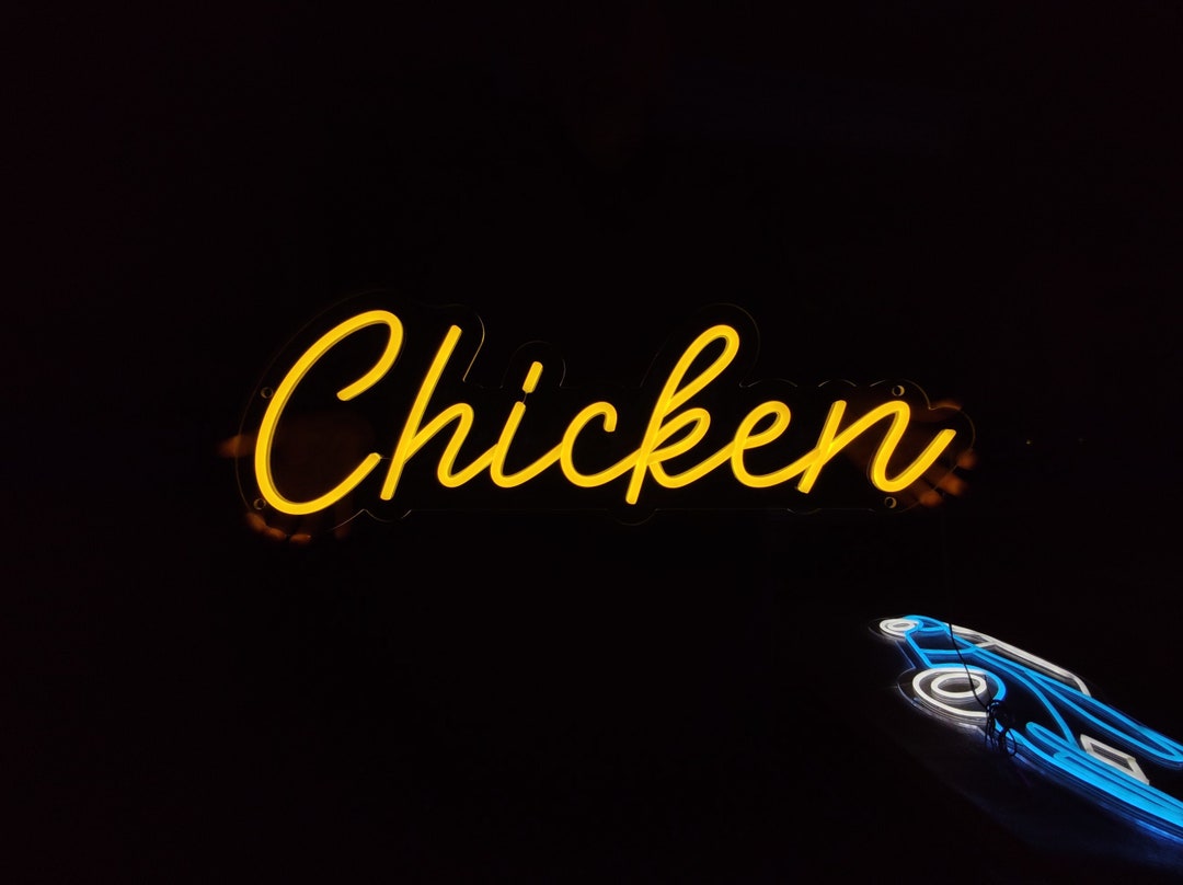 Chicken Neon Sign, Chicken Led Light, Roast Chicken Neon Lights, Baked ...