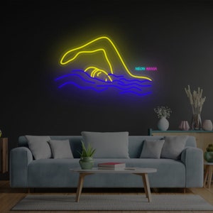 Swimming Man Neon Sign Swimmer Led Neon Swimming Pool Led - Etsy