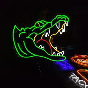 Crocodile Neon Sign, Alligator Led Neon Light, Croc Led Light, Custom ...