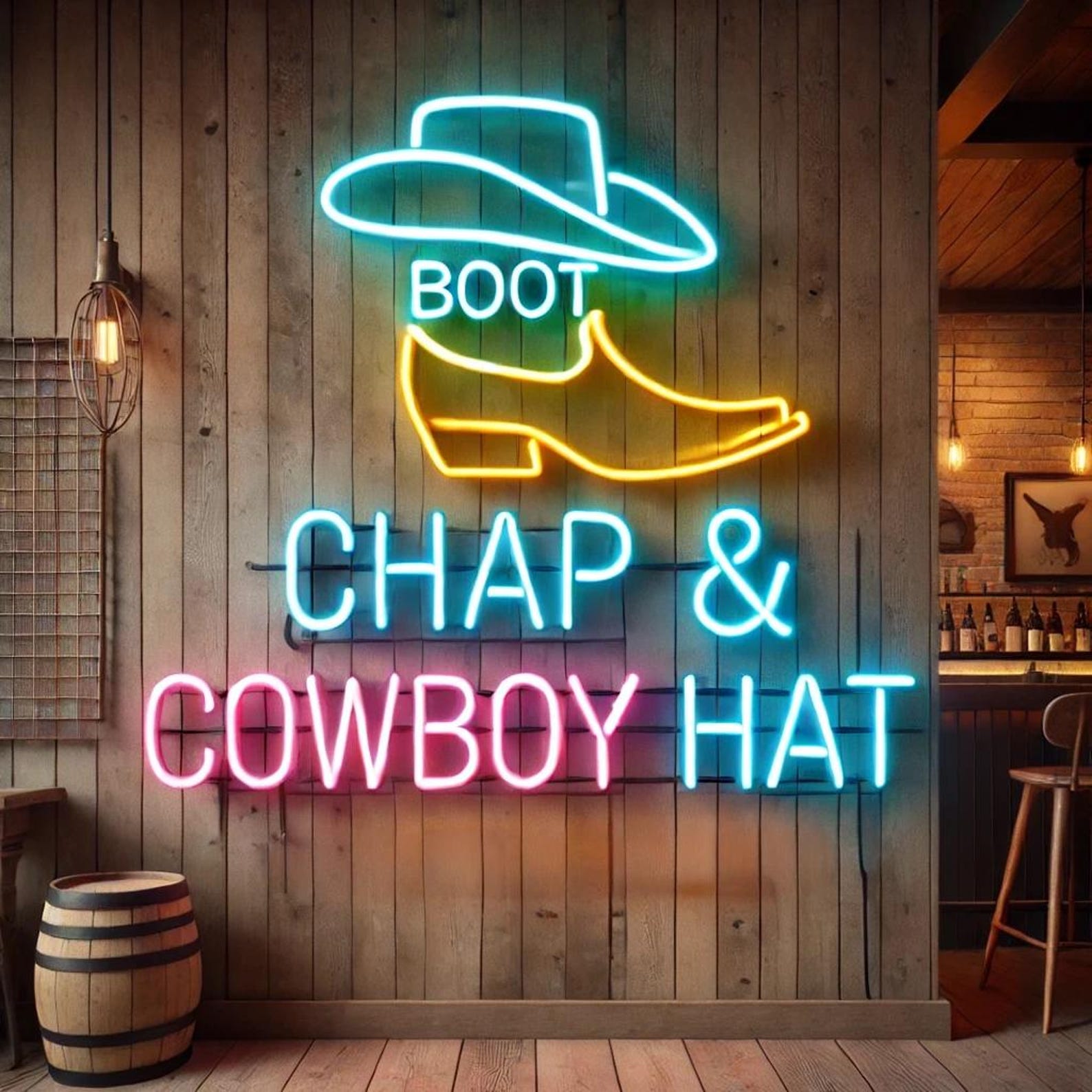 Cowboy LED Neon Sign. Cowboy Party Decor. Western Light Sign. Desert ...