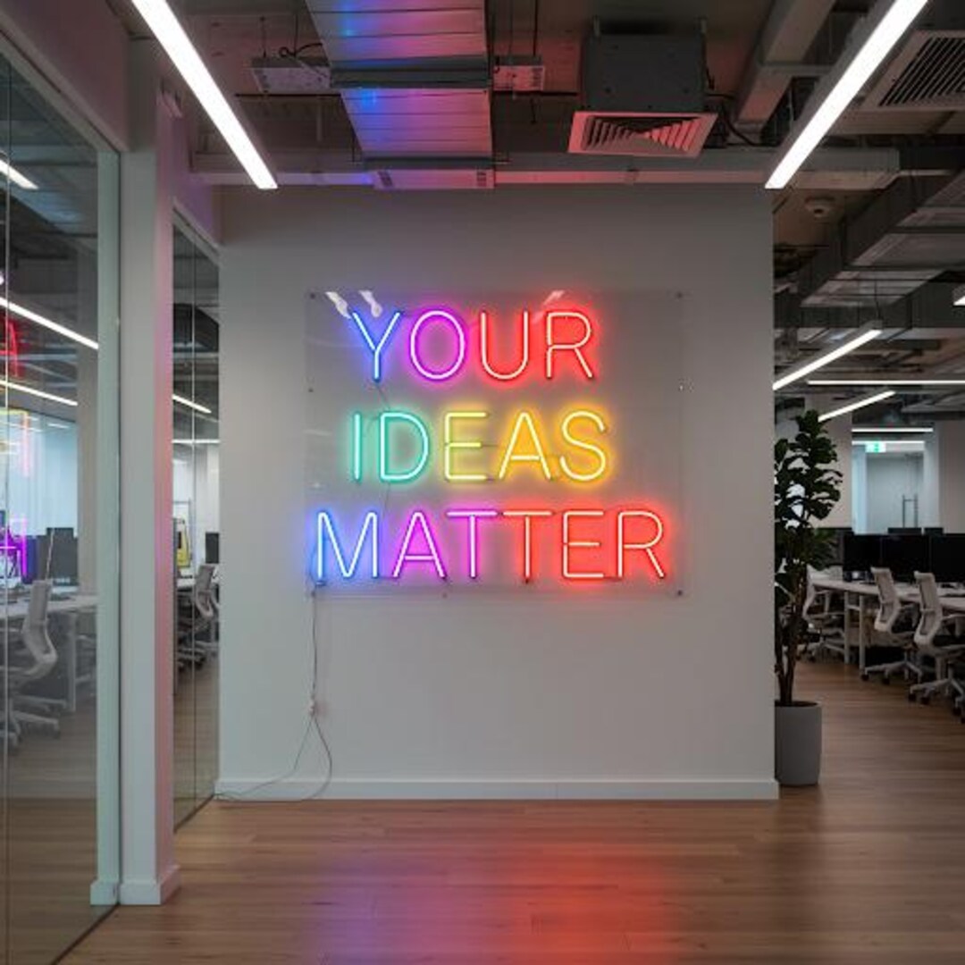 Coworking LED Neon Sign. Work Create Inspire, Dream Big Work Hard, Your ...