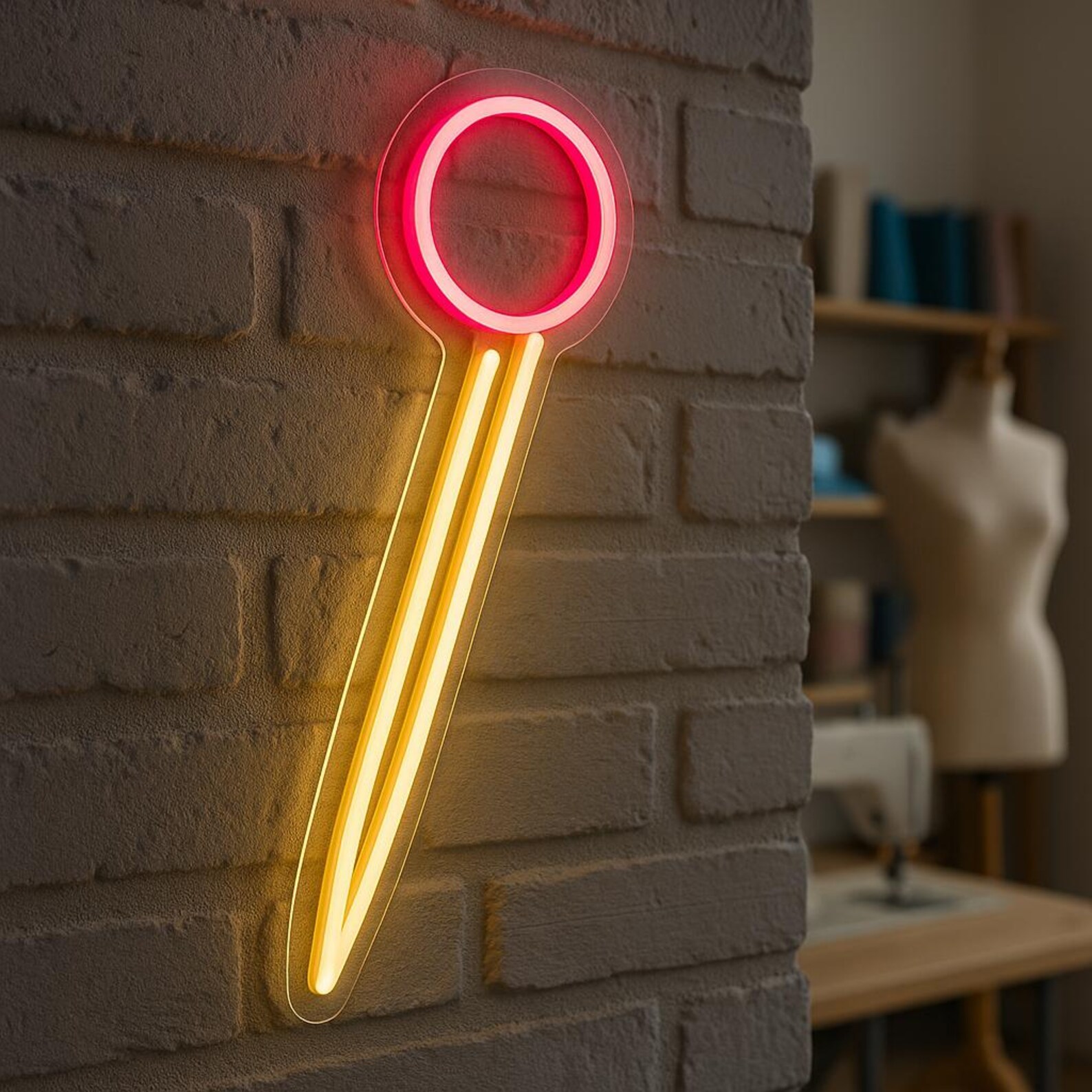 Pin Neon Sign. Pin Neon Decor. Gift Idea for a Seamstress. LED Sewing ...