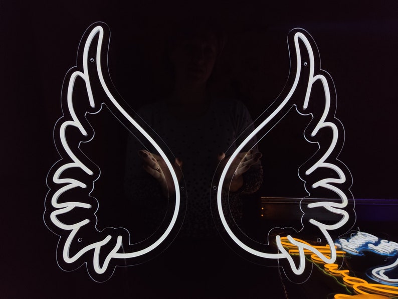 Angel Wings Neon Sign Wings Led Sign Angel Led Light Custom - Etsy