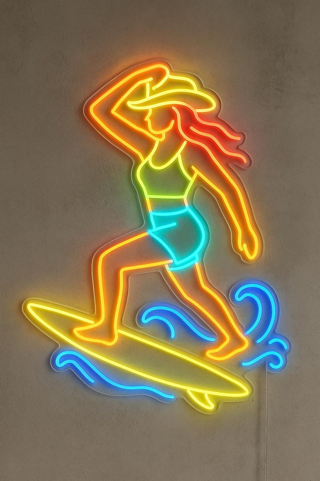 Surf Cowgirl Neon Sign. Surf Club LED Decor. Surfer Gift Idea. - Etsy