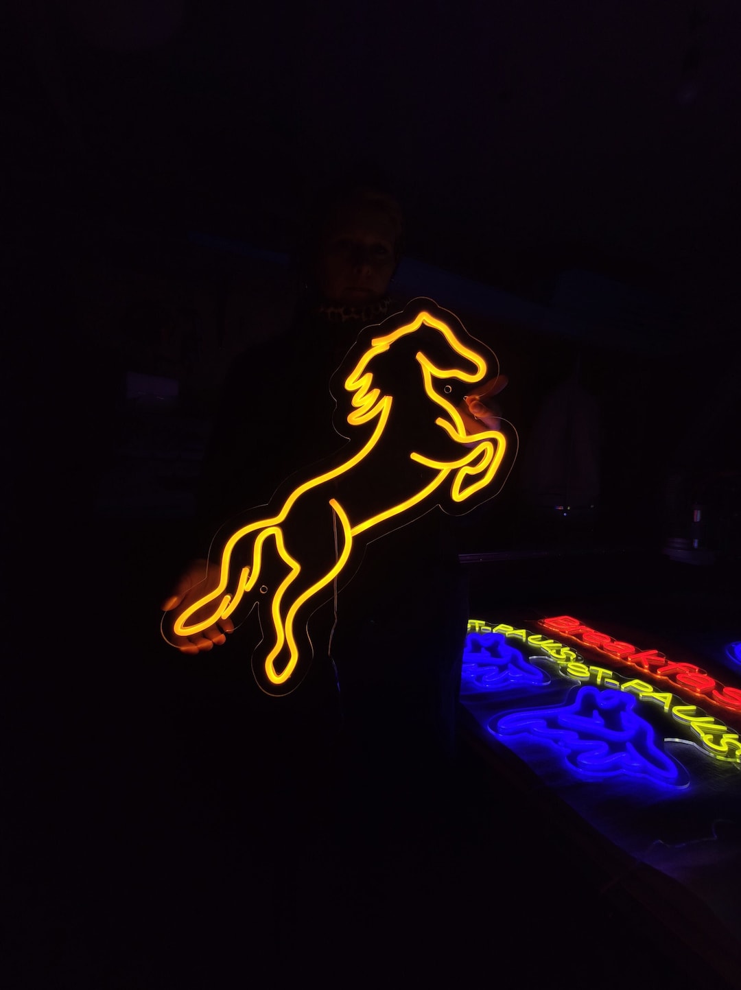 Horse Neon Sign, Jumping Horse Led Neon, Animals Led Sign, Western ...