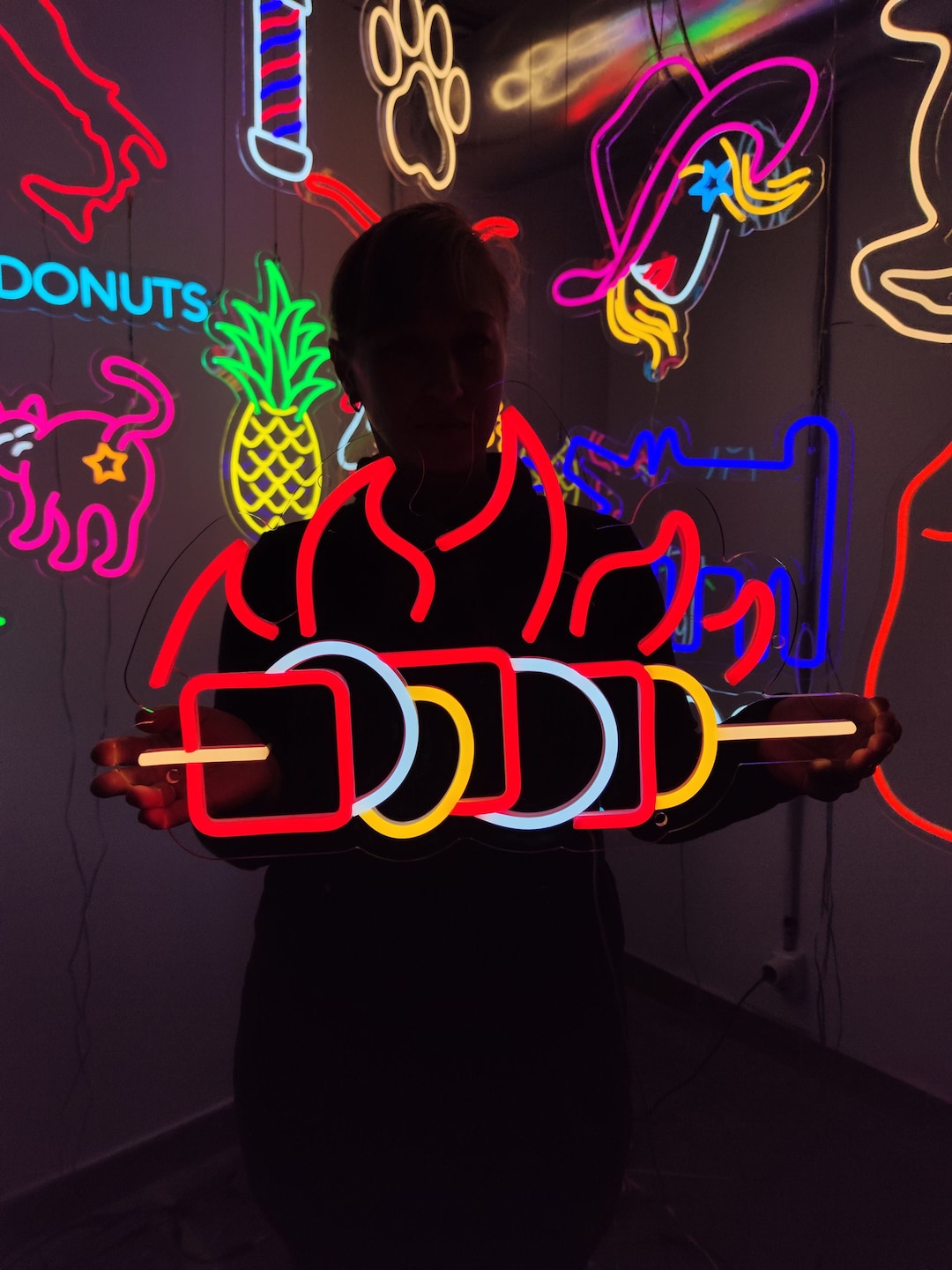 Barbecue Neon Sign, Hot Meat Neon Light, BBQ Led Light, Custom Meat ...