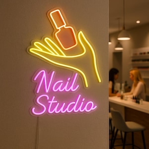 Nail Studio Neon Sign. Beauty Salon LED Decor. Manicure Salon Neon ...