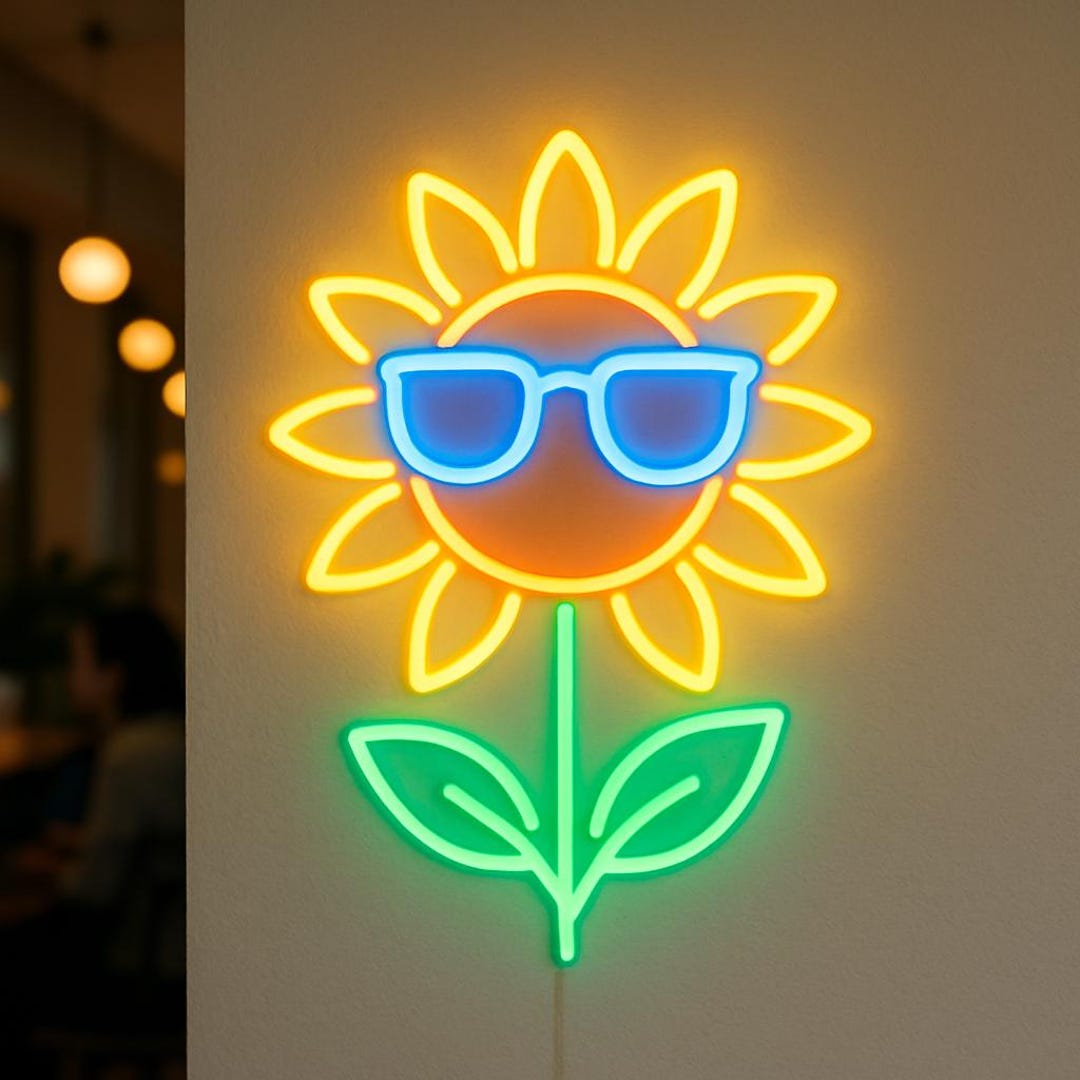 Sunflower Neon Sign. Ranch Light. Living Room Led Sign. Sunflower in ...
