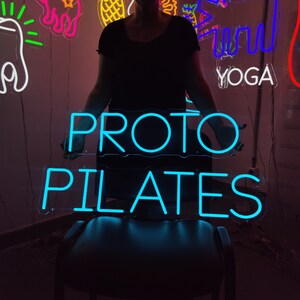 Pilates Neon Sign, Customized Pilates by (your Name Here) Led Light ...