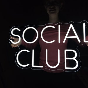 Social Club Neon Sign, Club Led Light Sign, Custom Led Sign for Your ...