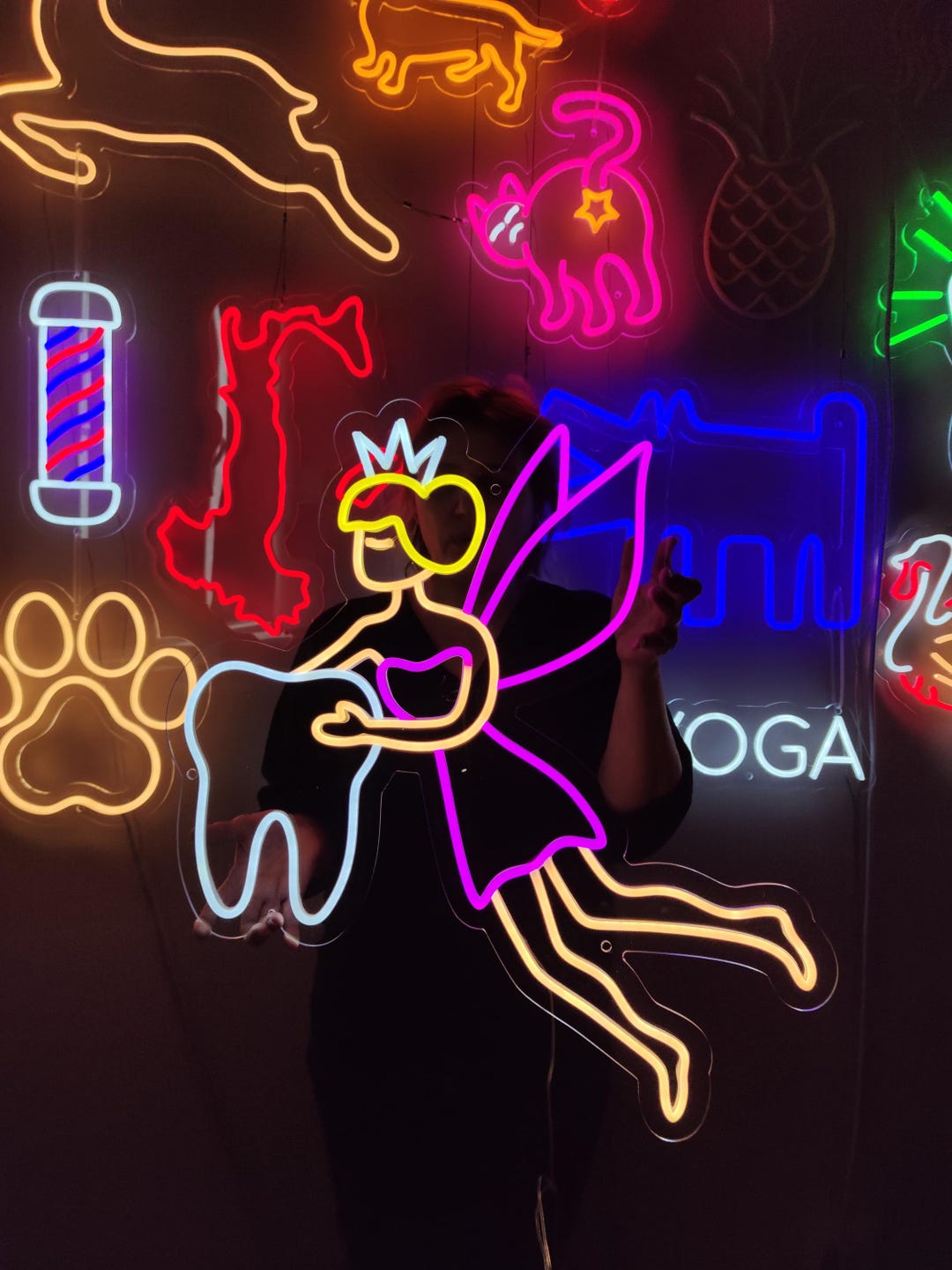 Tooth Fairy Neon Sign, White Molar Led Neon, Medicine Led Light ...