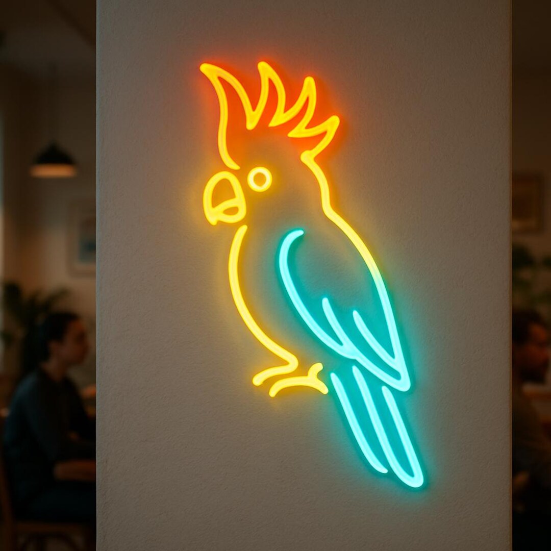 Parrot Neon Sign. Tropical Bird Light. Living Room Led Sign. Nymph ...