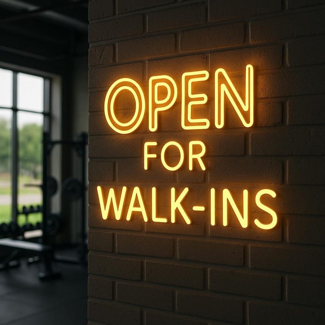 Walk-ins Welcome Neon Sign. Open for Walk-ins, Come on In, No ...