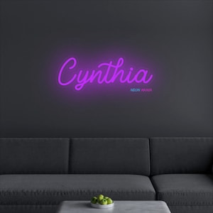 Cynthia Name Neon Sign Cynthia Led Neon Sign Custom Name - Etsy