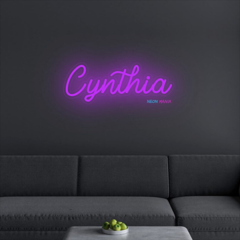 Cynthia Name Neon Sign Cynthia Led Neon Sign Custom Name - Etsy