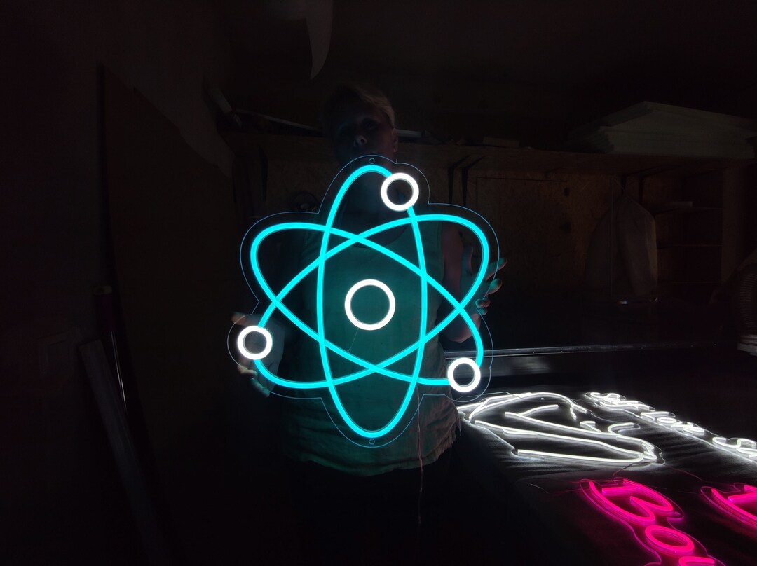Molecule Neon Sign, Atom Neon Light, Human Molecule Led Sign, Electrons ...