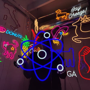 Molecule Neon Sign, Atom Neon Light, Human Molecule Led Sign, Electrons ...